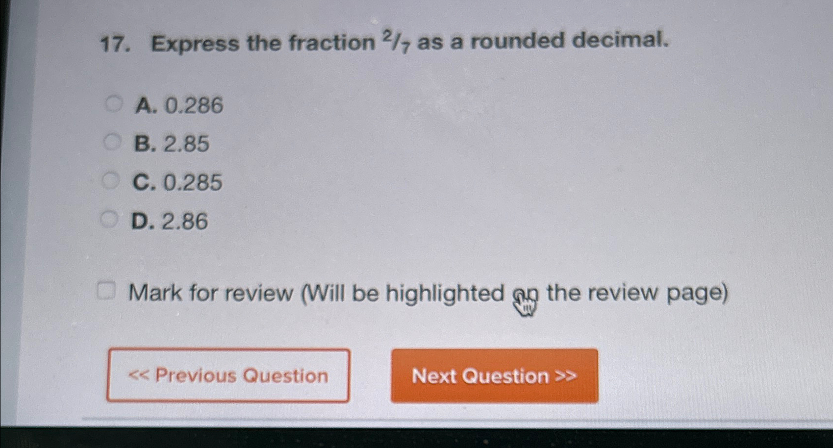 Solved Express the fraction 27 ﻿as a rounded | Chegg.com