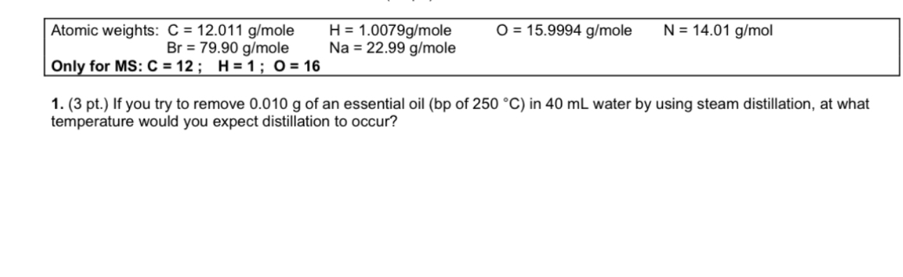 Solved \table[[Atomic weights: | Chegg.com