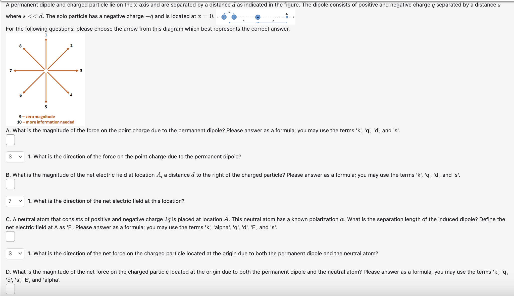 Solved A permanent dipole and charged particle lie on the x | Chegg.com