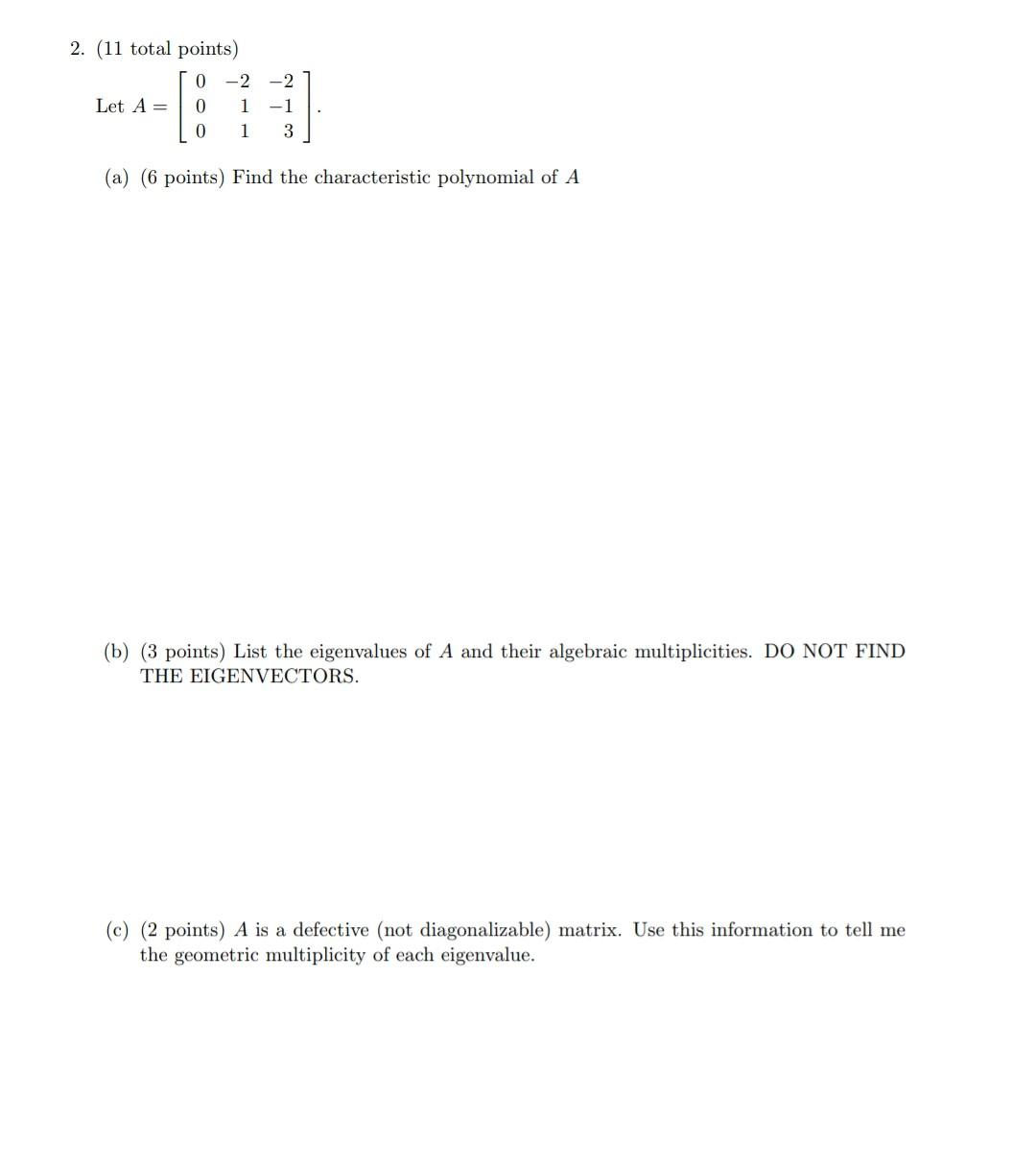 Solved 8. (10 points) Let A be an n xn matrix such that A² = | Chegg.com