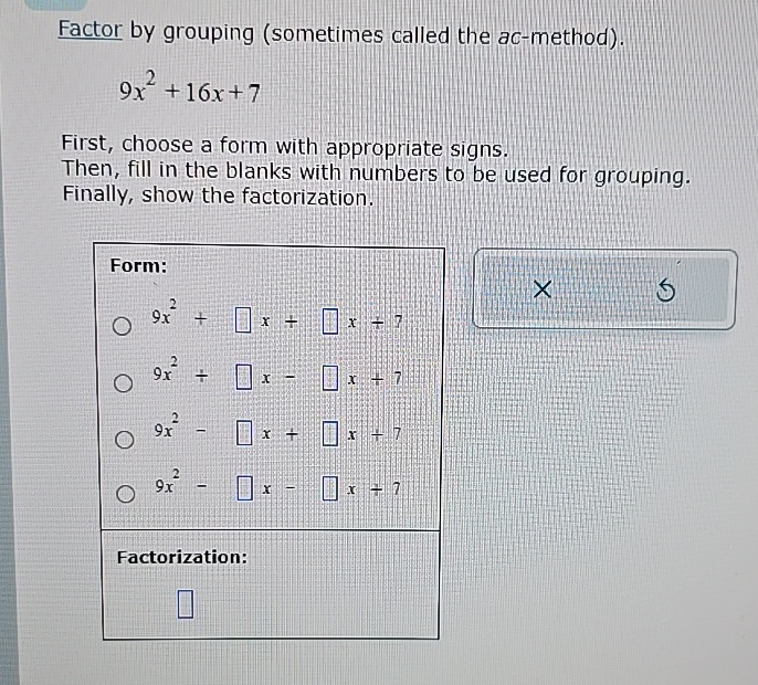 Solved Factor by grouping (sometimes called the | Chegg.com