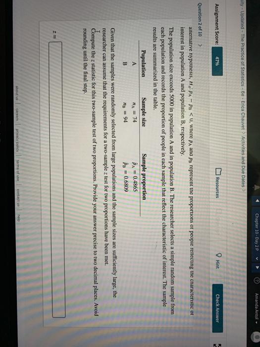 Solved Chapter 10-Day 2 P Amanda Antol Bity - Updated - The | Chegg.com