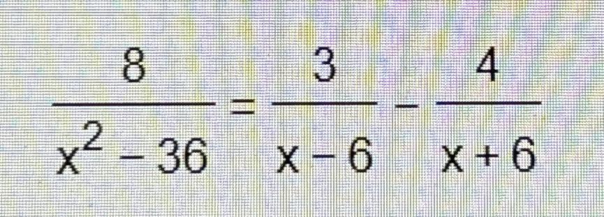 8x2-36=3x-6-4x+6 | Chegg.com