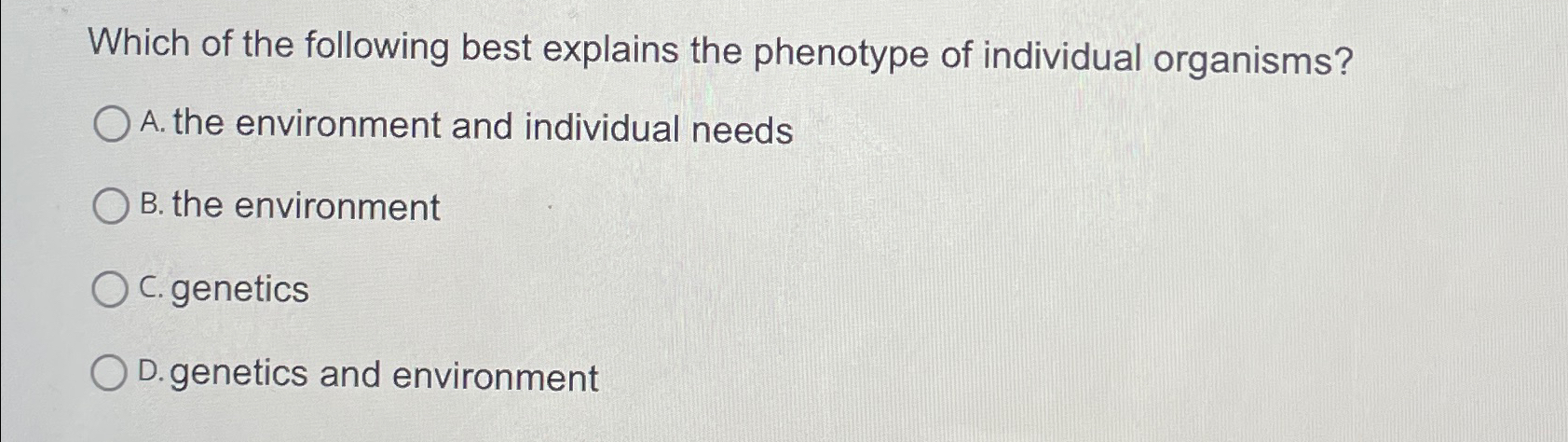 Solved Which of the following best explains the phenotype of | Chegg.com