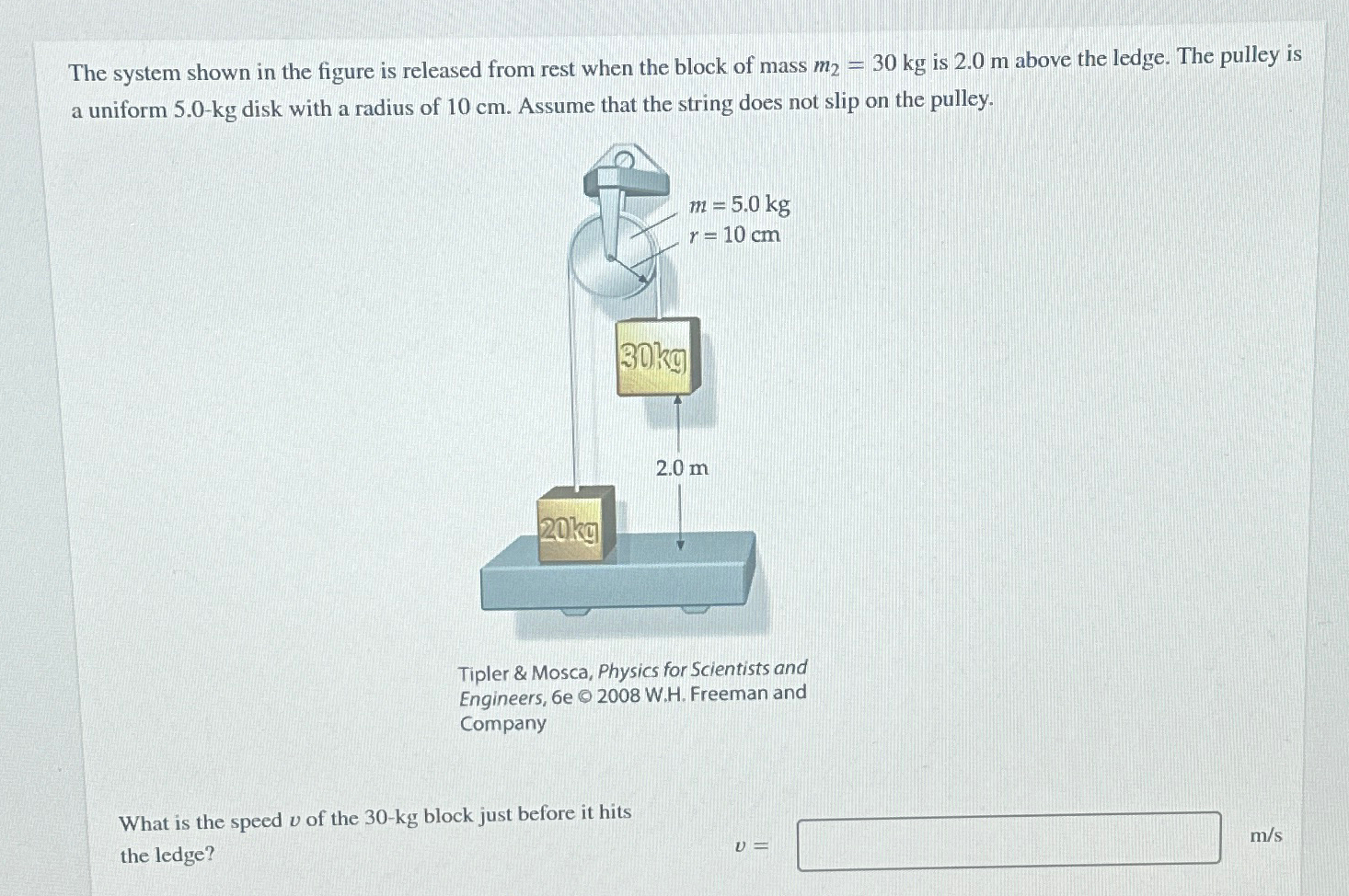 Solved The system shown in the figure is released from rest | Chegg.com