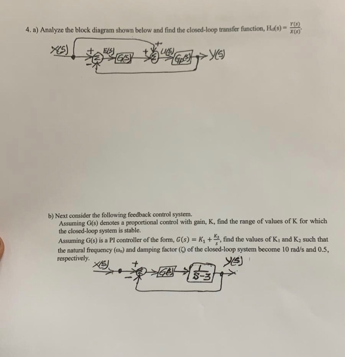 Solved 4. a) Analyze the block diagram shown below and find | Chegg.com