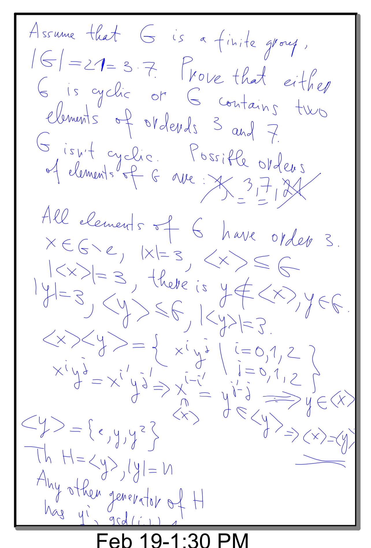 Solved Assume that G ﻿is a finite group, |G|=21=3*7. ﻿Prove | Chegg.com