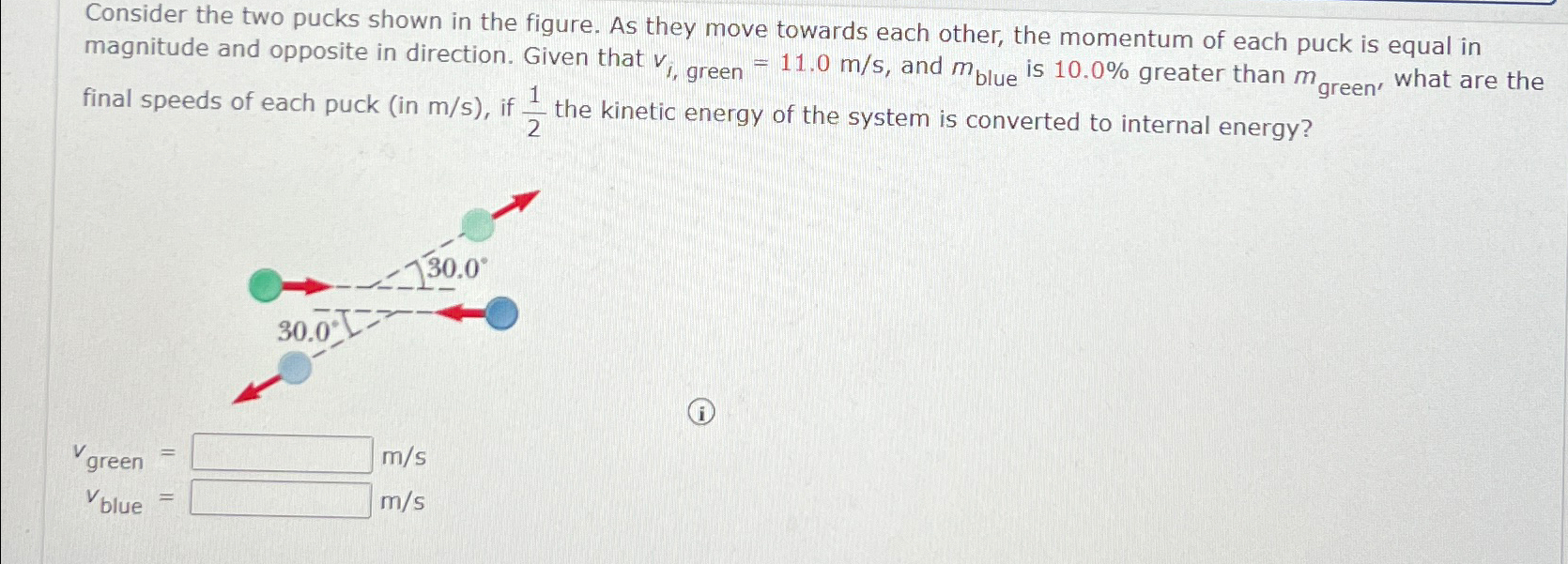 Solved Consider the two pucks shown in the figure. As they | Chegg.com