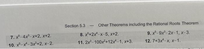 Solved In problems 1-12, use synthetic division to determine | Chegg.com