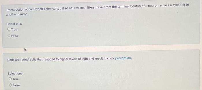 Solved Transduction occurs when chemicals, called | Chegg.com