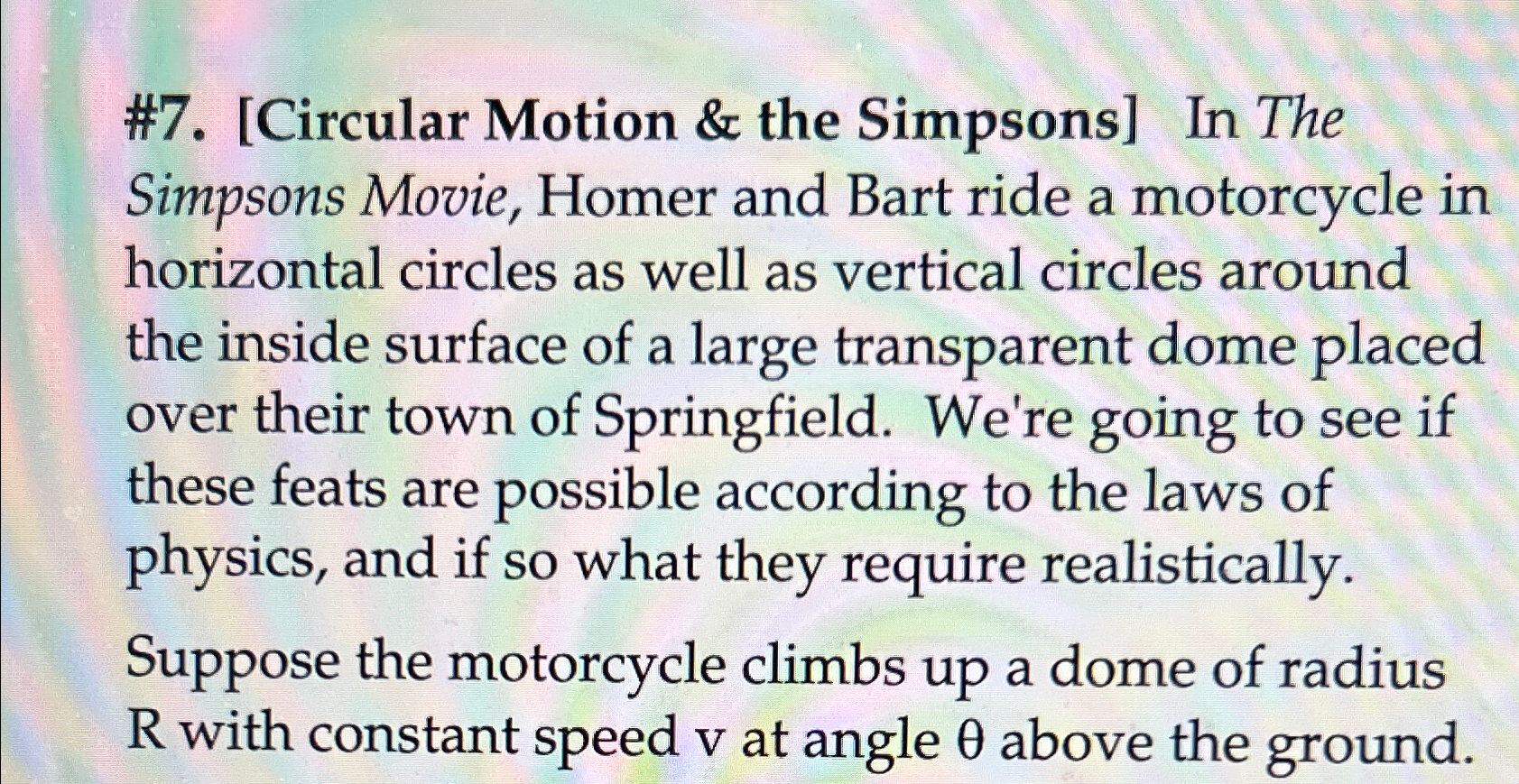 [Circular Motion & the Simpsons] ﻿In The Simpsons | Chegg.com