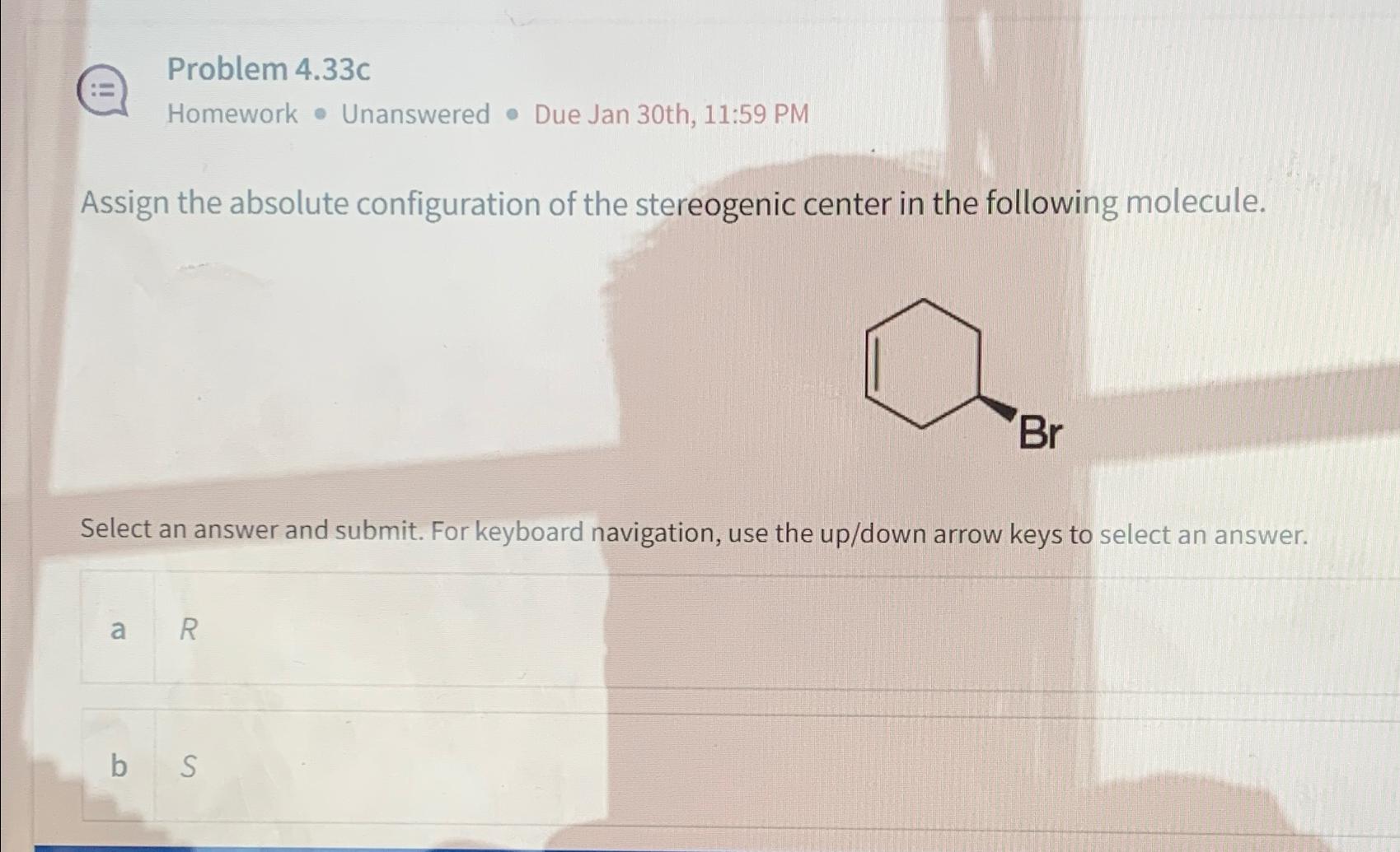 Solved Assign the absolute configuration of the stereogenic | Chegg.com