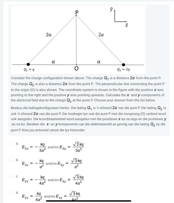 Solved Consider the charge configuration shown above. The | Chegg.com
