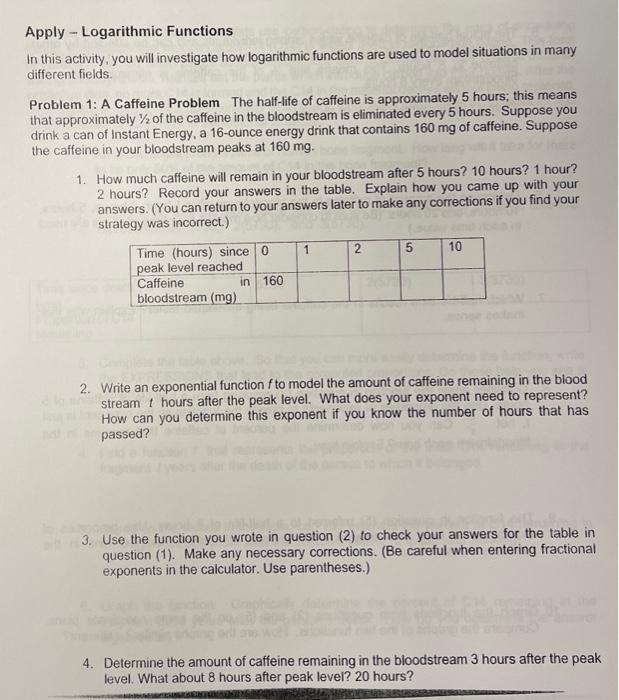 Solved Apply Logarithmic Functions In this activity, you | Chegg.com