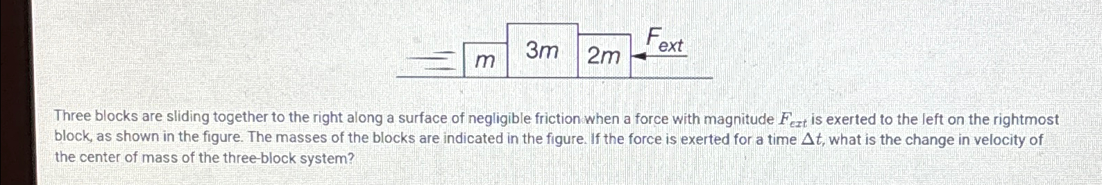 Solved Three blocks are sliding together to the right along | Chegg.com