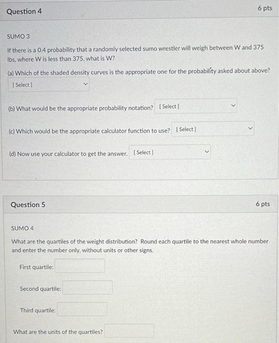 Use the information below to answer the SUMO | Chegg.com
