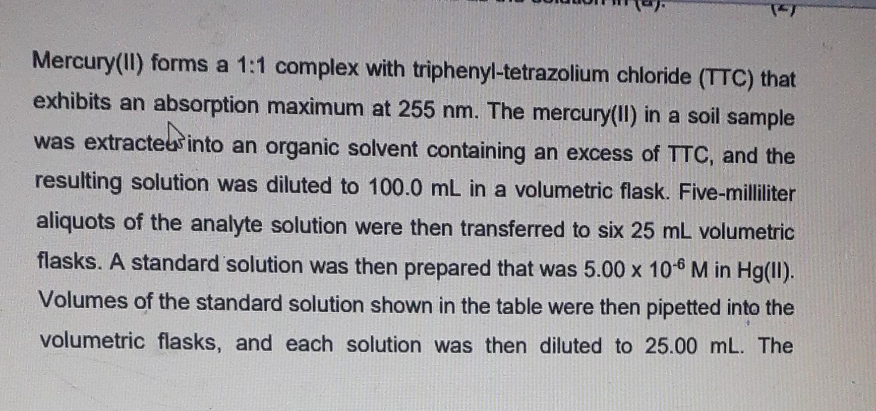 Solved Mercury(II) forms a 1:1 complex with | Chegg.com