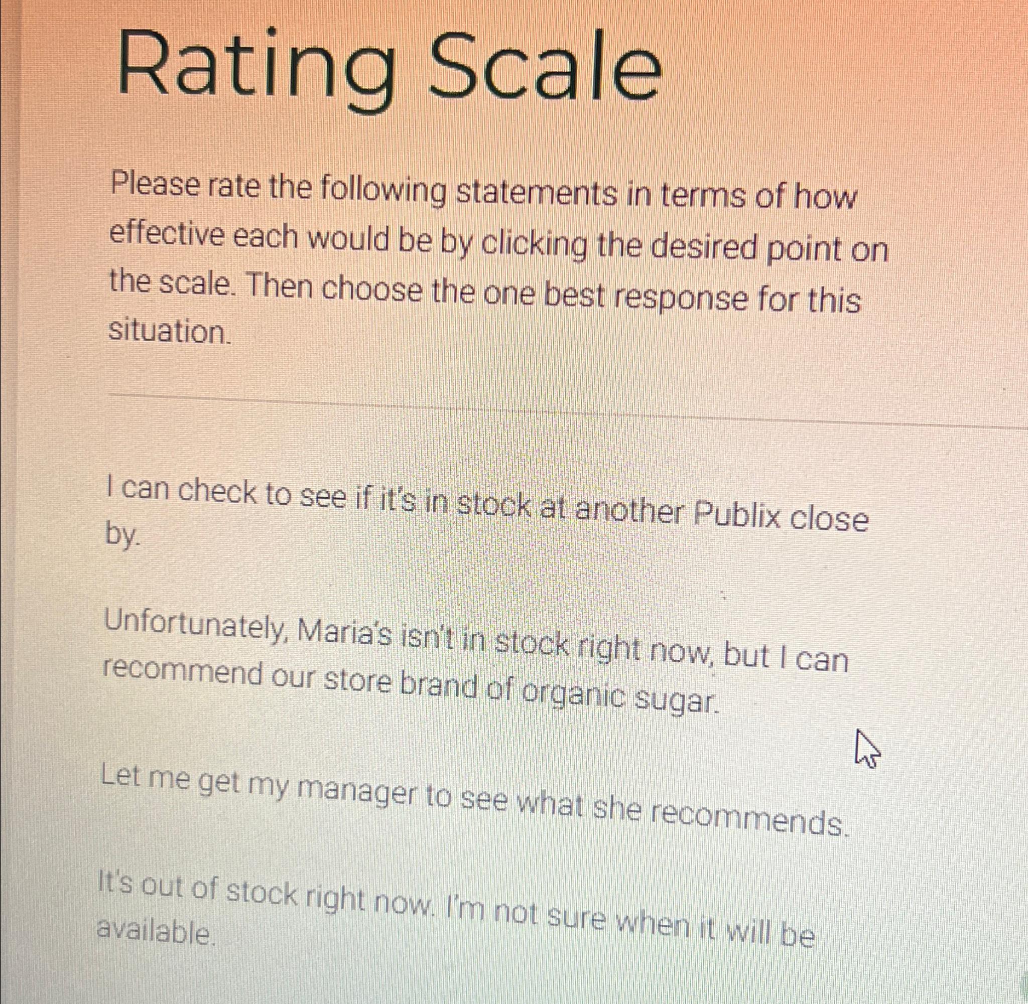Solved Rating ScalePlease rate the following statements in | Chegg.com