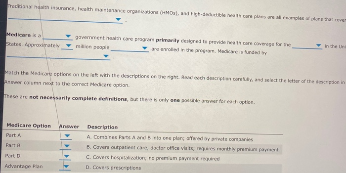 Solved Traditional health insurance, health maintenance | Chegg.com
