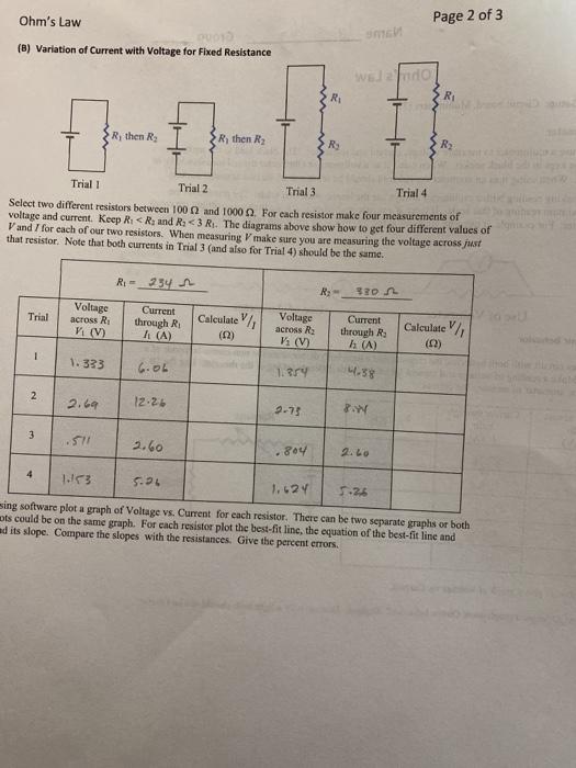 Solved Setup: Circuit board, Multimeters (2) Using the | Chegg.com