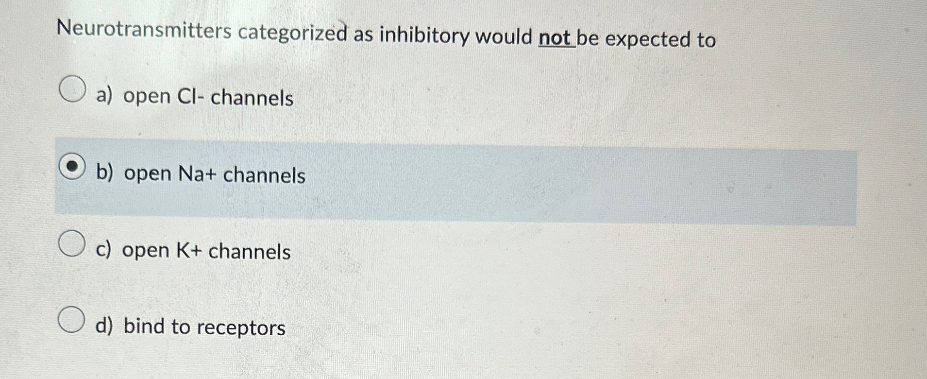 Solved Neurotransmitters categorized as inhibitory would not | Chegg.com