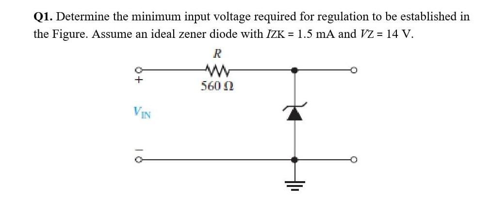 Solved Q1. Determine the minimum input voltage required for | Chegg.com