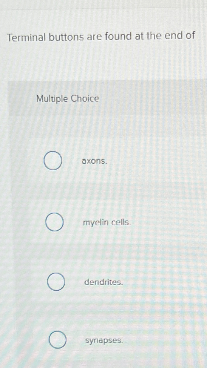 Solved Terminal buttons are found at the end ofMultiple | Chegg.com