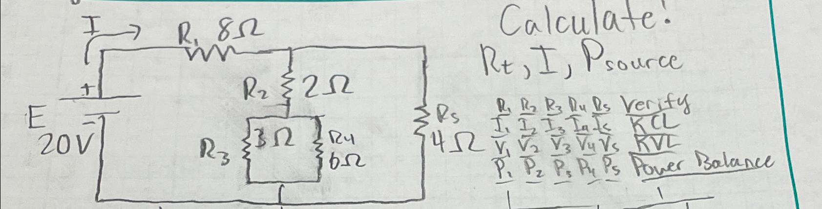 Solved Find total resistance, total current, current for | Chegg.com