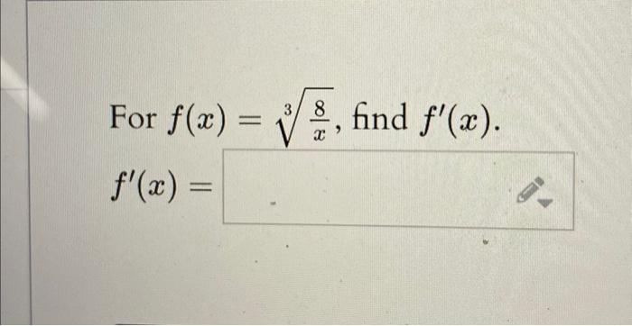 Solved f(x)=3x8 | Chegg.com