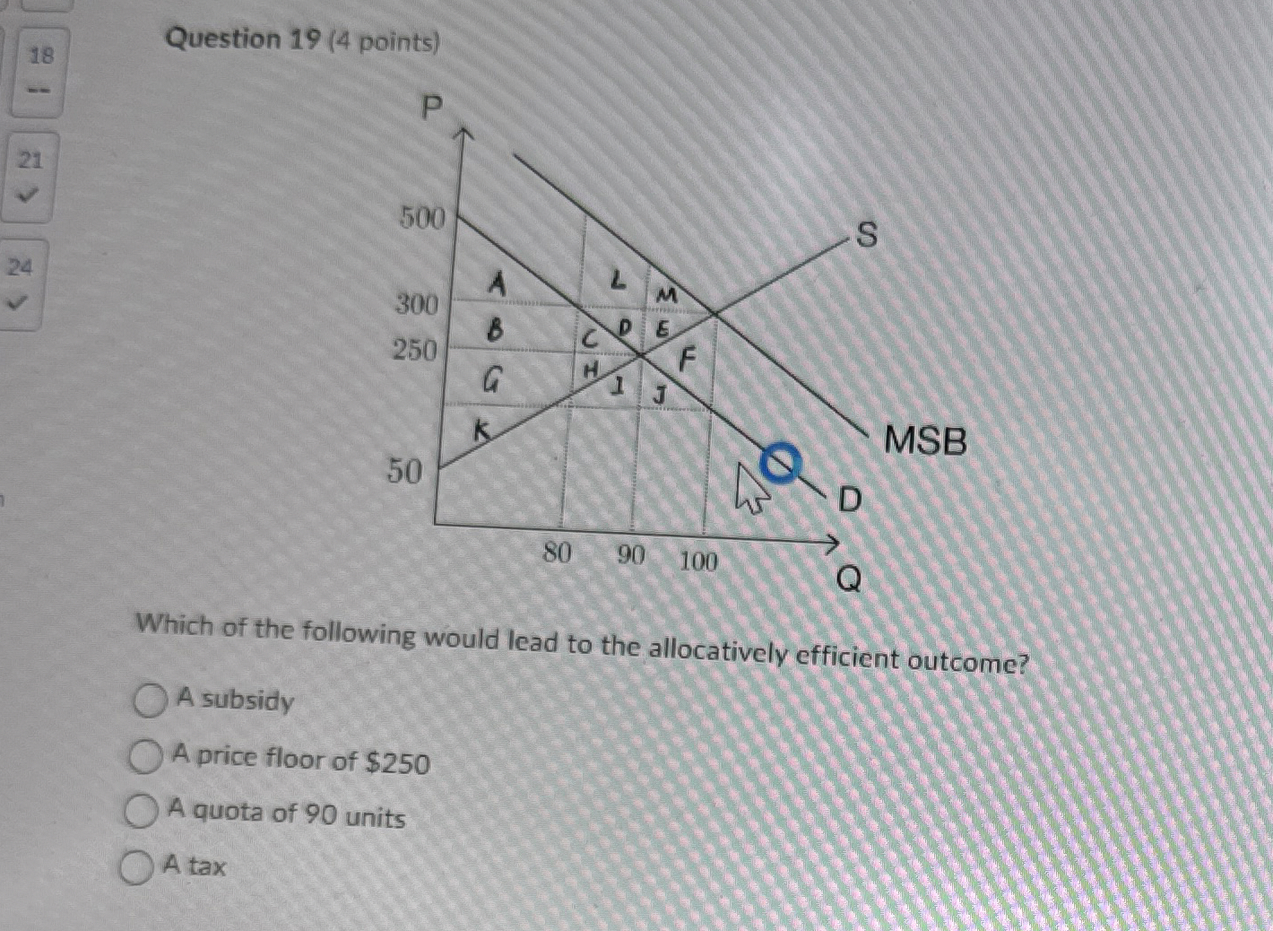 Solved Question 19 (4 ﻿points)Which of the following would | Chegg.com