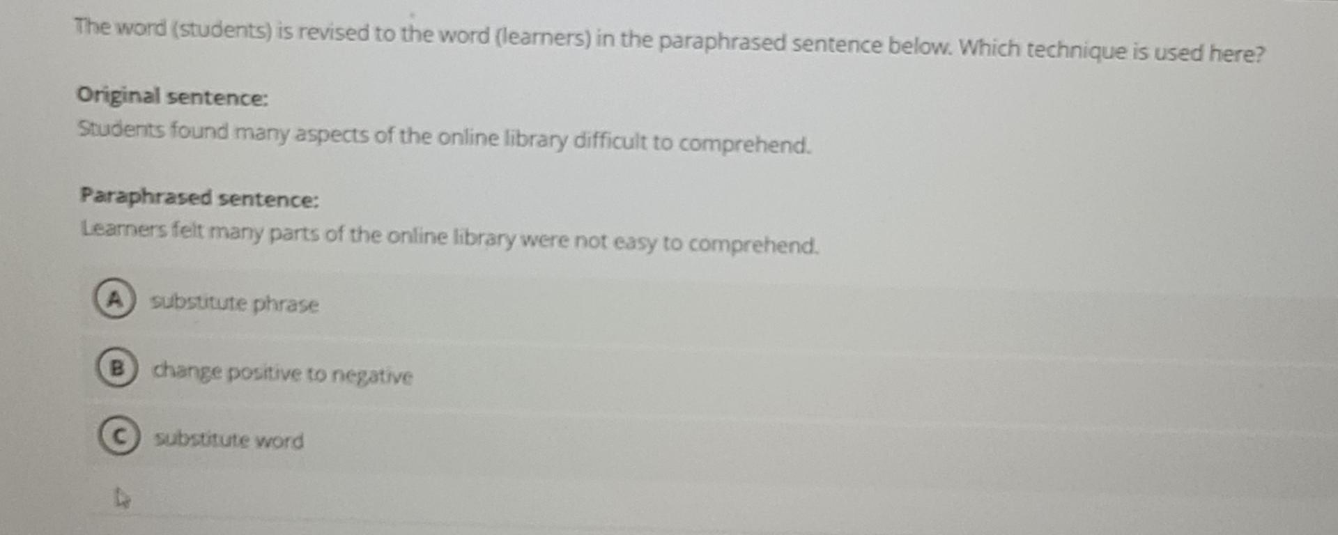 Solved The word (students) ﻿is revised to the word | Chegg.com