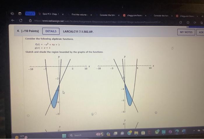 Consider the following algebraic functions. | Chegg.com