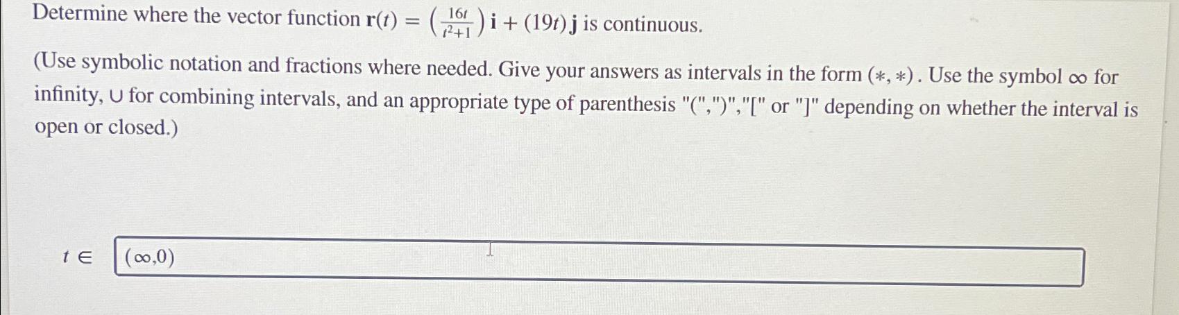 Solved Determine where the vector function | Chegg.com