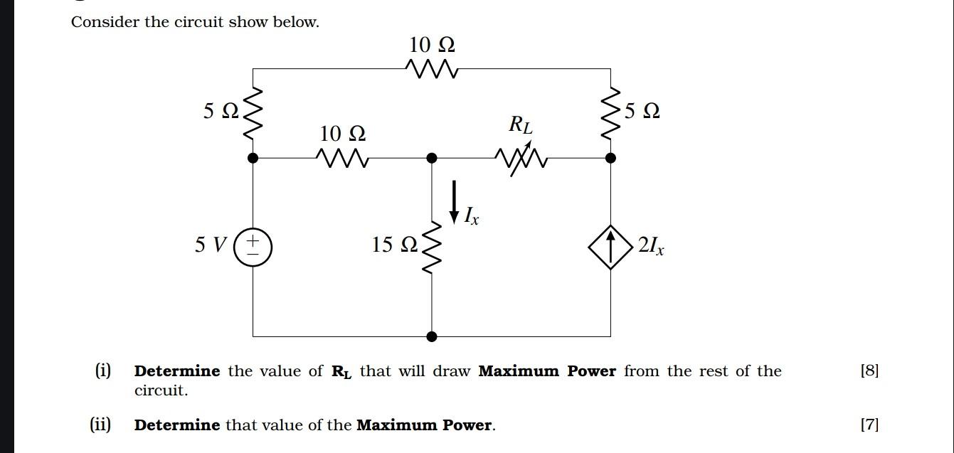 Consider the circuit show below. (i) Determine the | Chegg.com