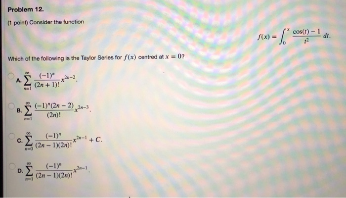 Solved Problem 11. (1 point) Consider the following series Σ | Chegg.com