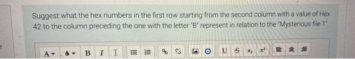 Solved What does the first hexadecimal number in row 1 | Chegg.com