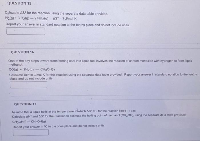 Calculate ΔS∘ for the reaction using the separate | Chegg.com