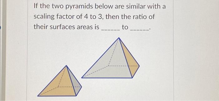 Solved If the two pyramids below are similar with a scaling | Chegg.com