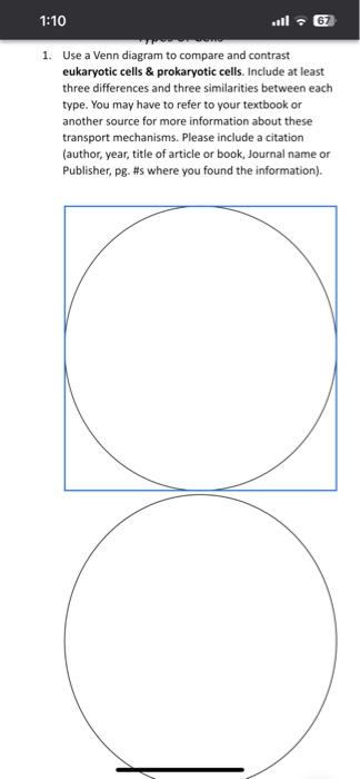 Solved 1. Use a Venn diagram to compare and contrast | Chegg.com