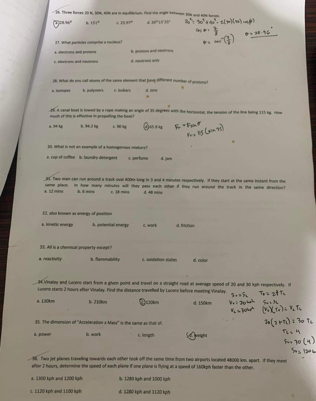 Solved Three forces 20N,30N,40N ﻿are in equilibrium. Find | Chegg.com
