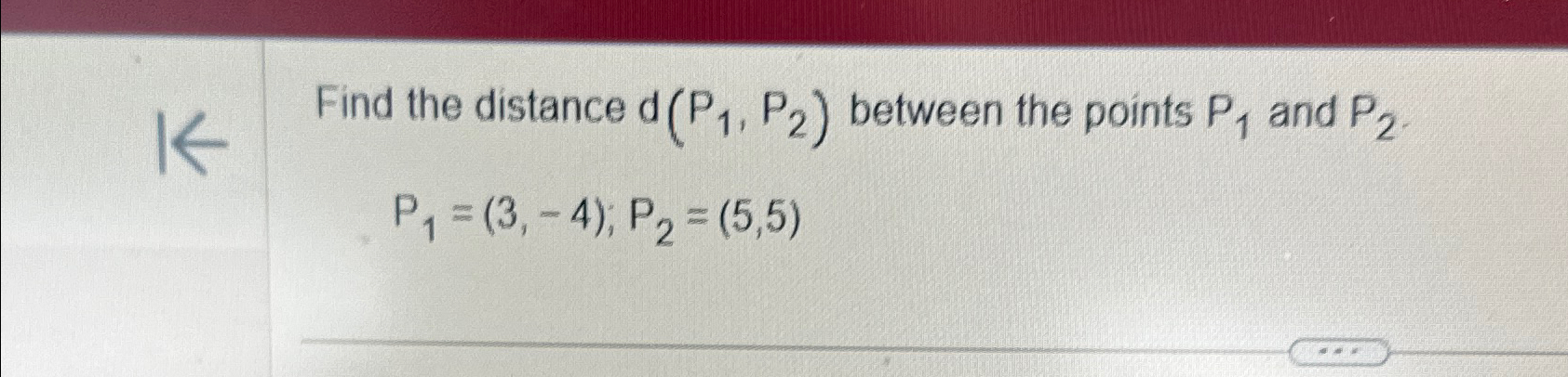 Solved Find the distance d(P1,P2) ﻿between the points P1 | Chegg.com