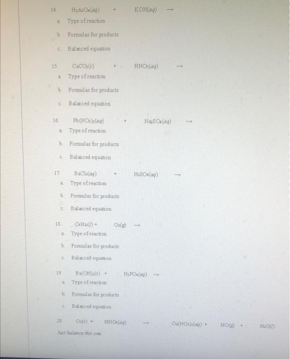 Solved X7.4 - Predicting Reaction Products Name Directions: | Chegg.com