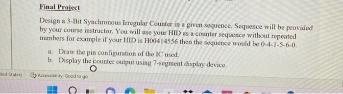 Solved Final Project Design a 3-Bit Synchronous Irregular | Chegg.com