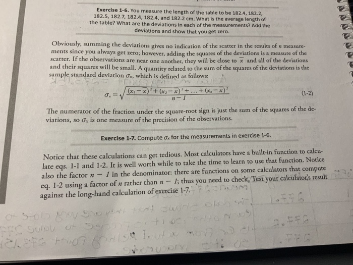 Solved Exercise 1-6. You measure the length of the table to | Chegg.com