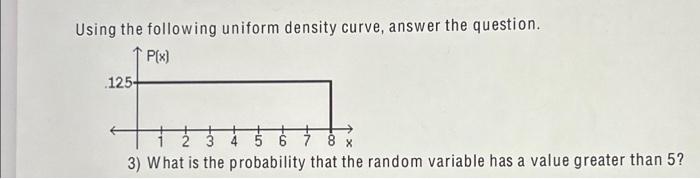 Solved Using The Following Uniform Density Curve Answer The