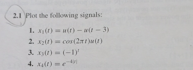 Solved 2.1 ﻿Plot the following | Chegg.com