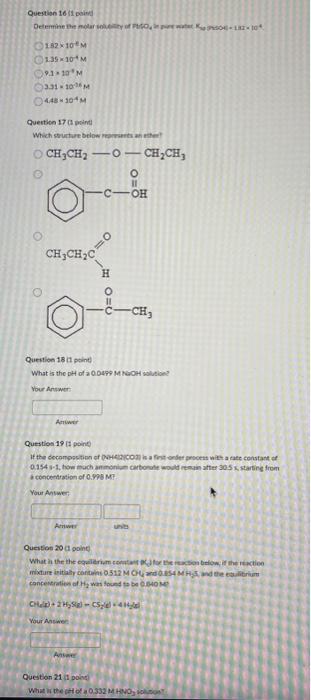 Solved Quention 16 is poied | Chegg.com