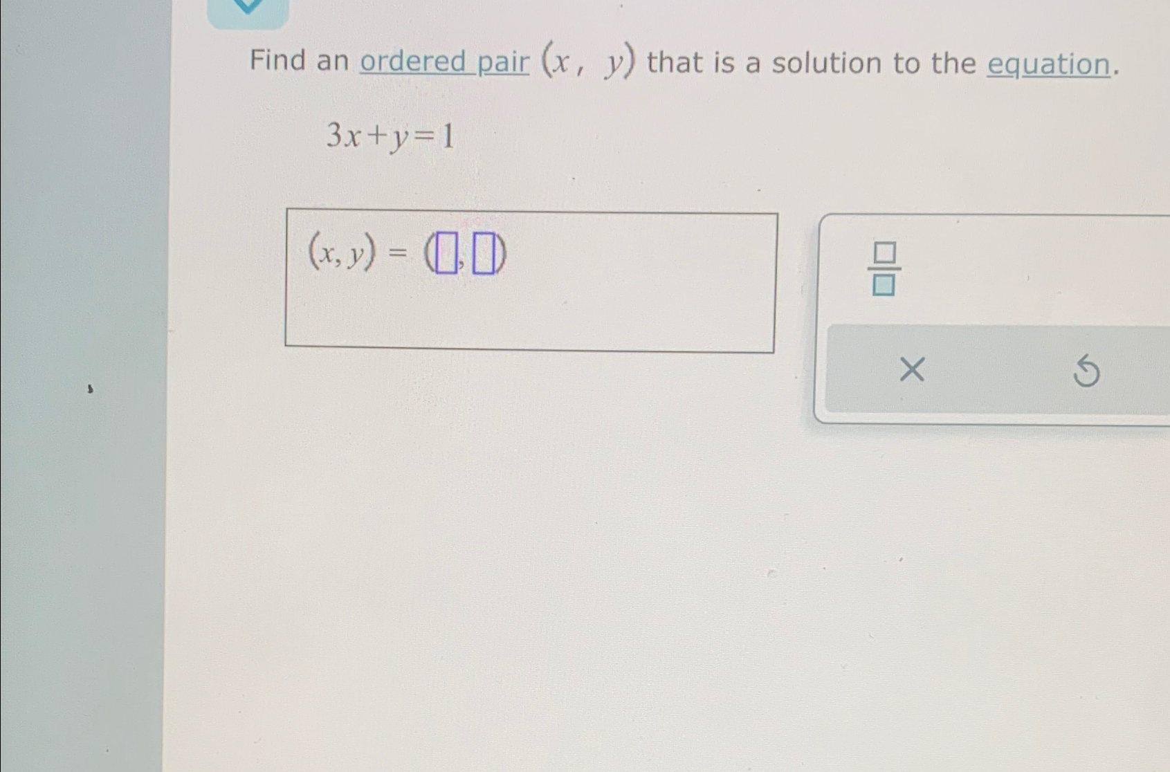 Solved Find an ordered pair (x,y) ﻿that is a solution to the | Chegg.com