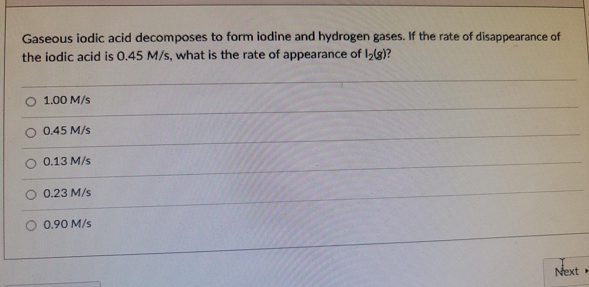 Solved Gaseous iodic acid decomposes to form iodine and | Chegg.com