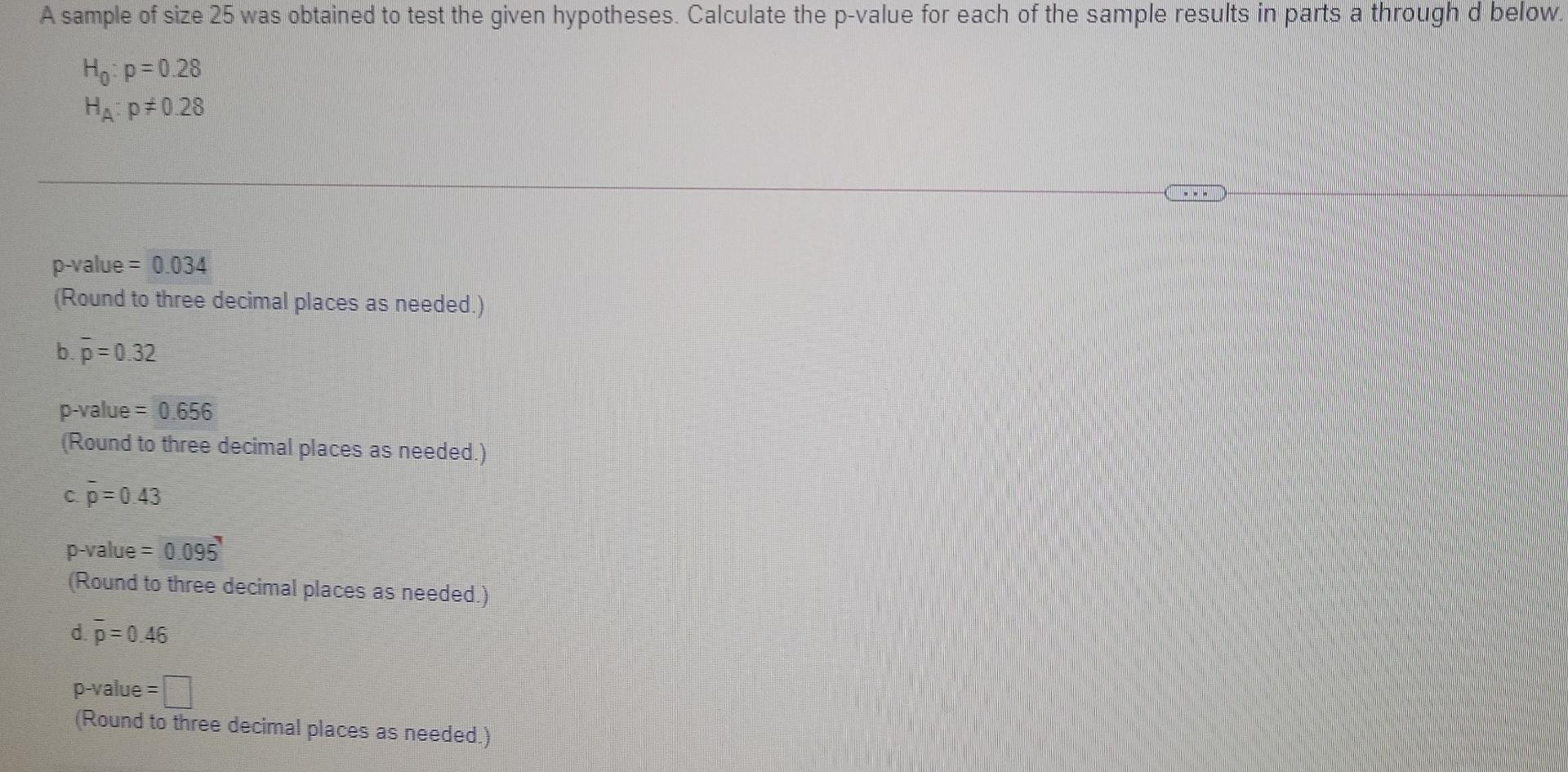 Solved A sample of size 25 was obtained to test the given | Chegg.com
